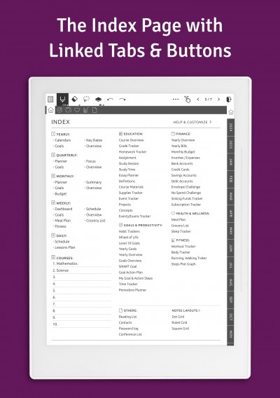 Download Student Planner PDF for Supernote A5 X & A6 X