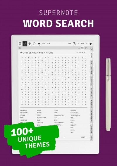 Supernote Word Search Puzzles – Fun & Relaxing Brain Games