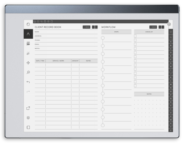 Download Digital Client Record Book for reMarkable Paper Pro, 2, 1