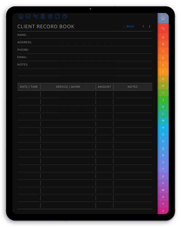 Client Record Book A–Z Template – Organize Contacts Easily