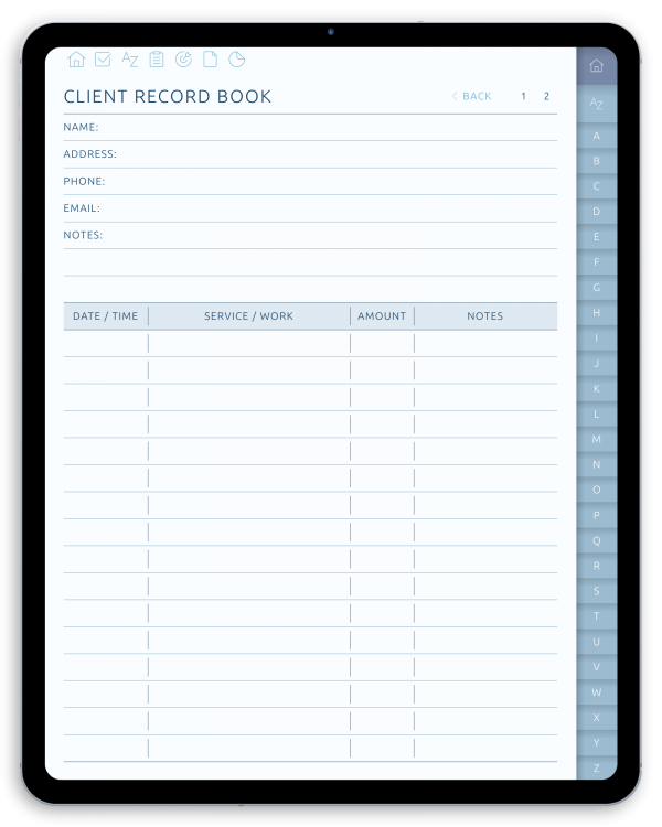Client Record Book A–Z Template – Organize Contacts Easily