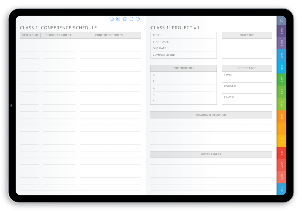 Download Customizable Digital Teacher Planner PDF