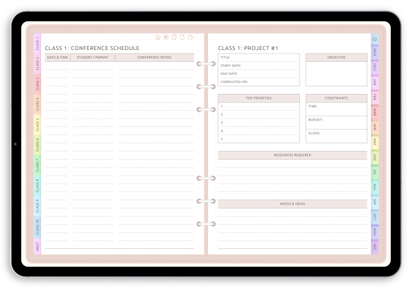 Download Customizable Digital Teacher Planner PDF