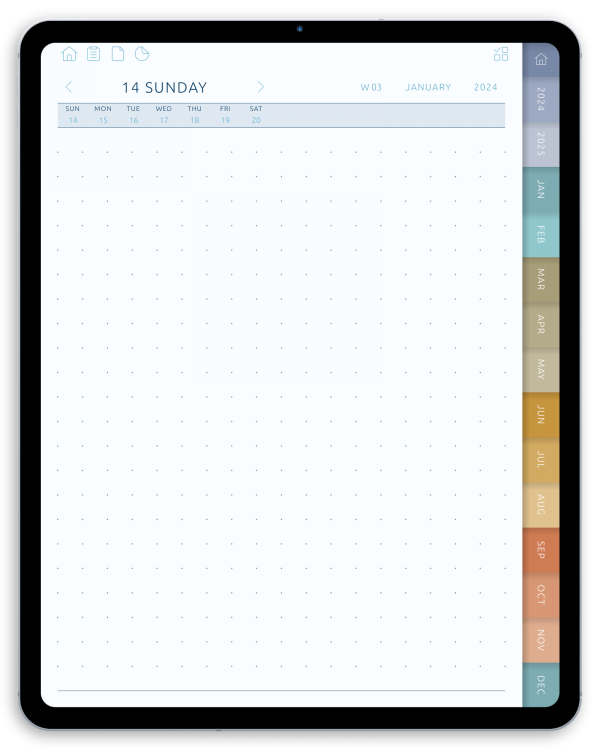 Download Digital Bullet Journal PDF for GoodNotes, iPad (Dark)