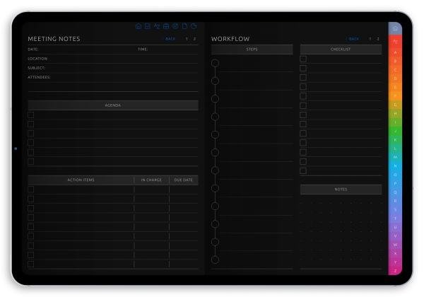Download Business Meeting Notes Hyperlinked PDF for iPad, Android