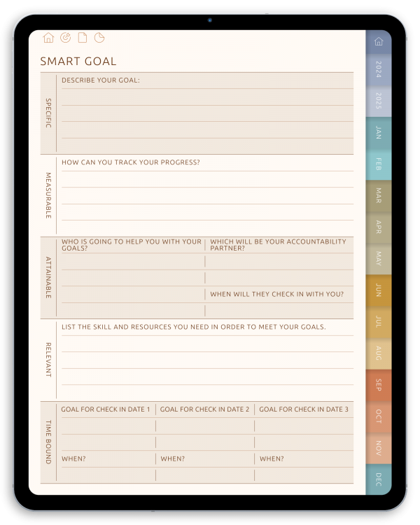 Download Digital Goal Planner PDF for GoodNotes, iPad
