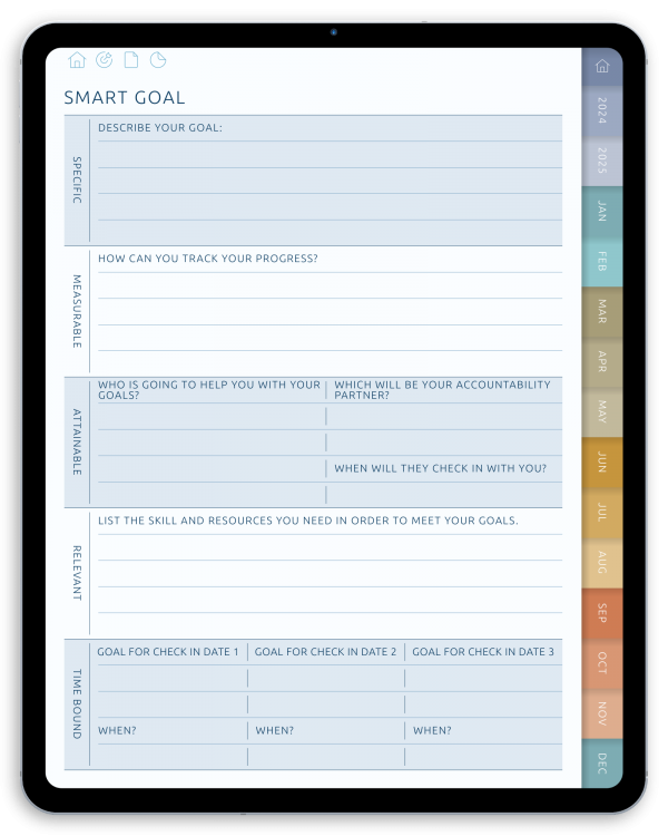 Download Digital Goal Planner PDF for GoodNotes, iPad