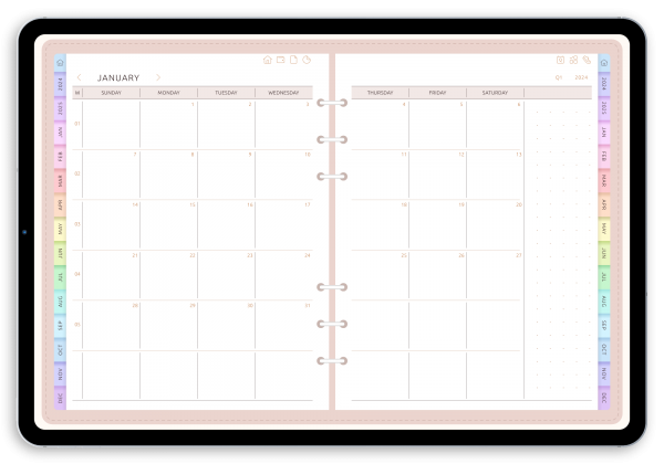 Download 2026 - 2031 Monthly Calendar (5 years) for GoodNotes, iPad, etc