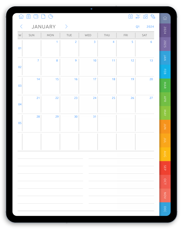 Download 2026 - 2031 Monthly Calendar (5 years) for GoodNotes, iPad, etc