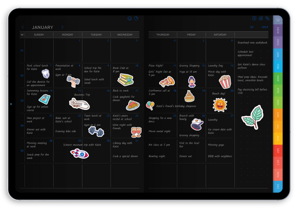 Download Digital Monthly Calendar for iOS, Android Tablets