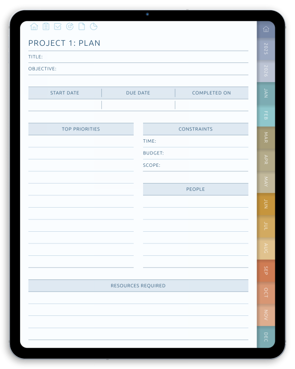 Download Digital Project Planner for iPad, Android Tablets