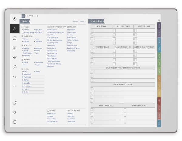 Download Digital Shop Planner for reMarkable - Hyperlinked PDF