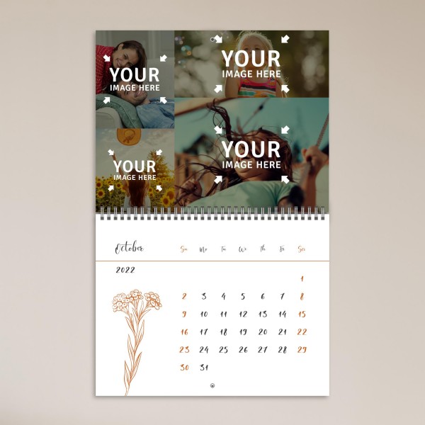 Custom Field Flowers Photo Calendar - Create Wall Calendar with Unique ...