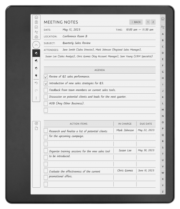 Kindle Scribe Meeting Notes – Customizable & Hyperlinked