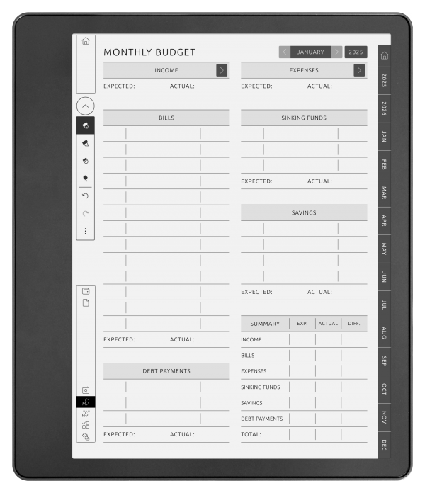 Kindle Scribe Budget Planner – Hyperlinked PDF for Comprehensive ...
