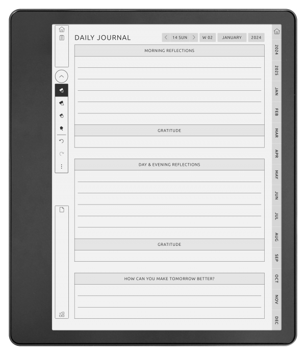 Kindle Scribe Daily Journal – Customizable Planner with Hyperlinked PDF