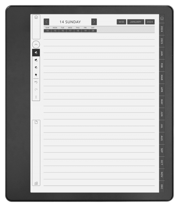 Kindle Scribe Daily Notes – Hyperlinked Ruled Journal PDF