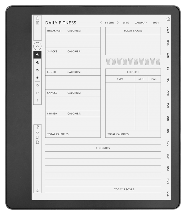 Kindle Scribe Health & Fitness Planner – Download Hyperlinked PDF