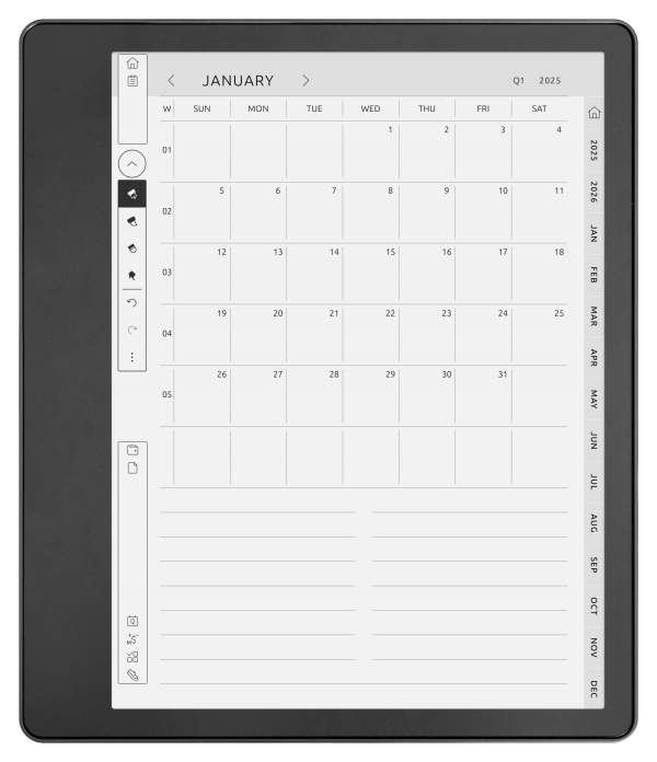 Kindle Scribe Calendar 2026-2031 – 5-Year Hyperlinked PDF