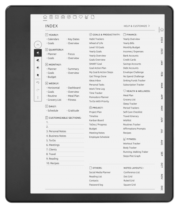Download Kindle Scribe Ultimate Planner Hyperlinked PDF