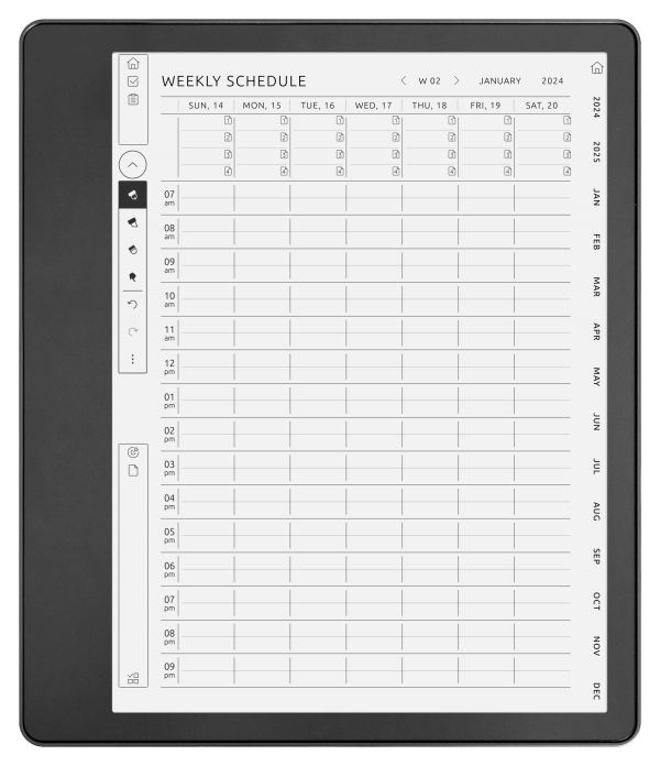 Kindle Scribe Weekly Schedule Planner – Hyperlinked PDF Download