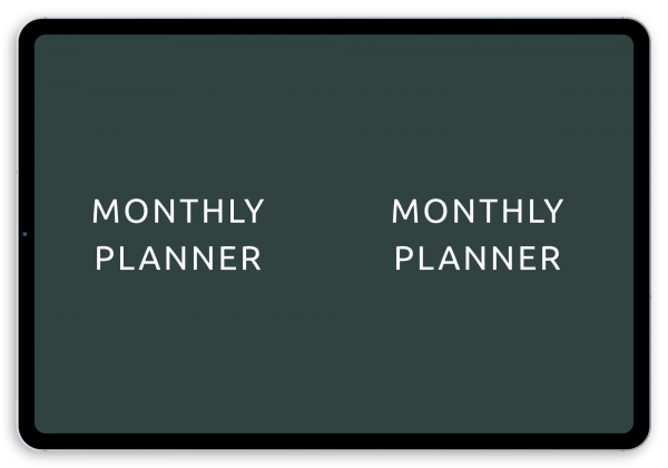 Download Monthly Digital Planner PDF for GoodNotes, iPad (Dark)