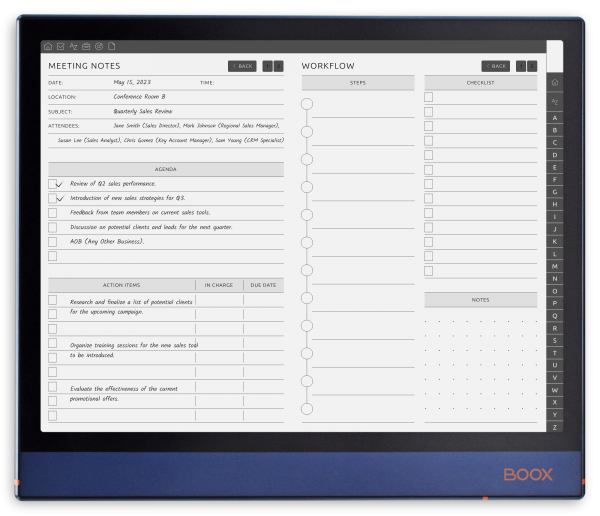 Download BOOX Note Business Meeting Notes Hyperlinked PDF