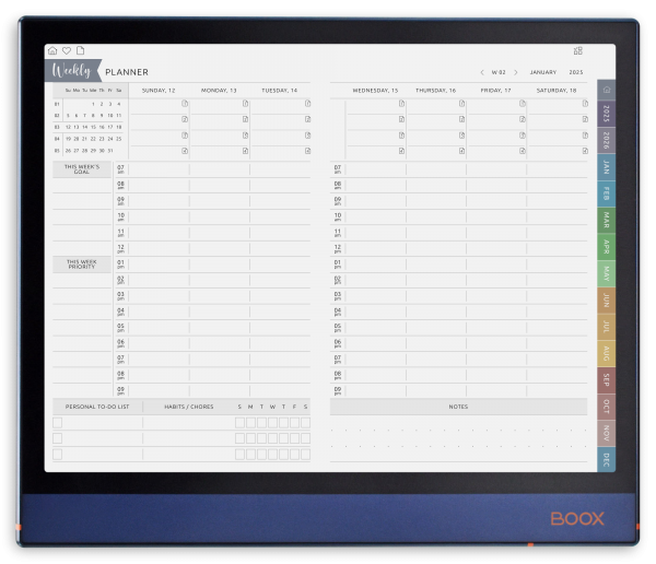 Hyperlinked Diary Planner PDF – Seamless Planning for ONYX BOOX