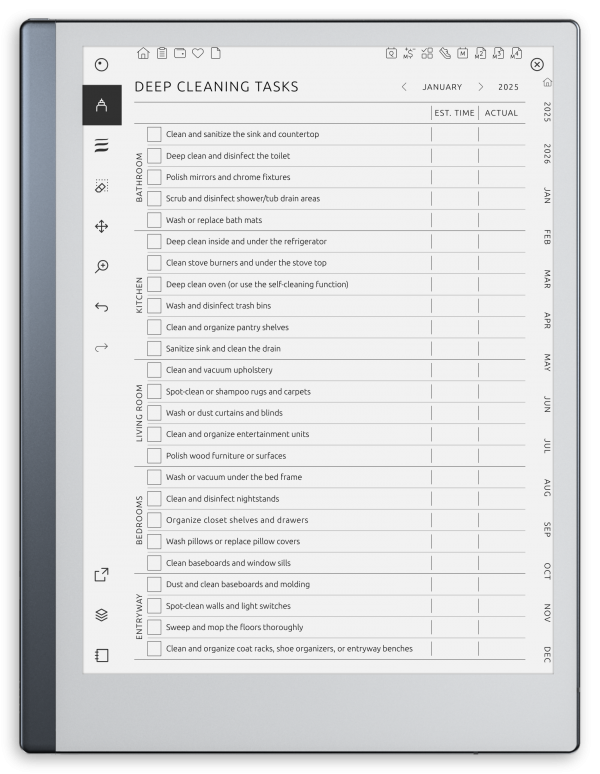 Download Household & Cleaning Planner Hyperlinked PDF for reMarkable 2 ...