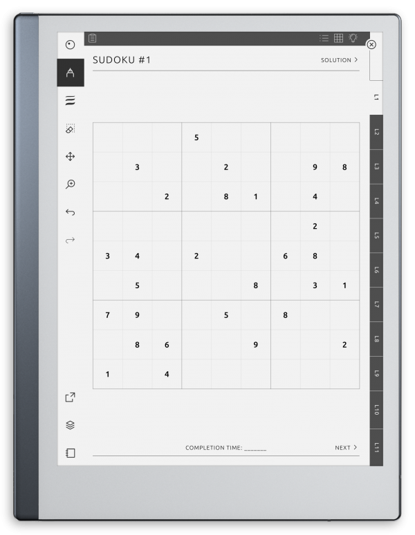Sudoku Puzzles for reMarkable - Download Hyperlinked PDF