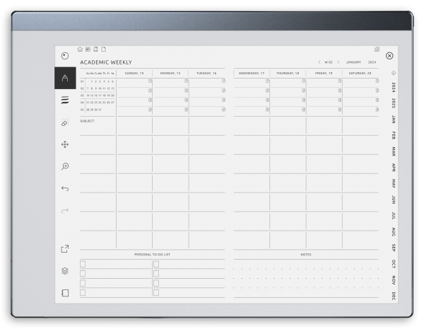 Teacher Planner for reMarkable - Download Hyperlinked PDF