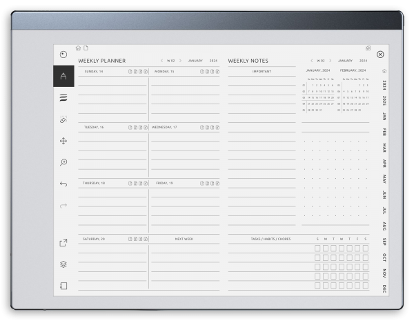 Weekly Journal for reMarkable – Customizable Digital Planner