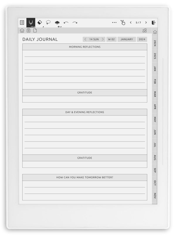 Download Supernote Daily Journal PDF 2025 & 2026