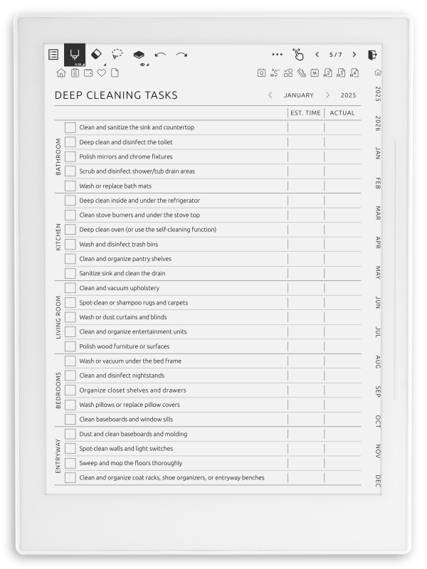 Download Supernote Household & Cleaning Planner Hyperlinked PDF
