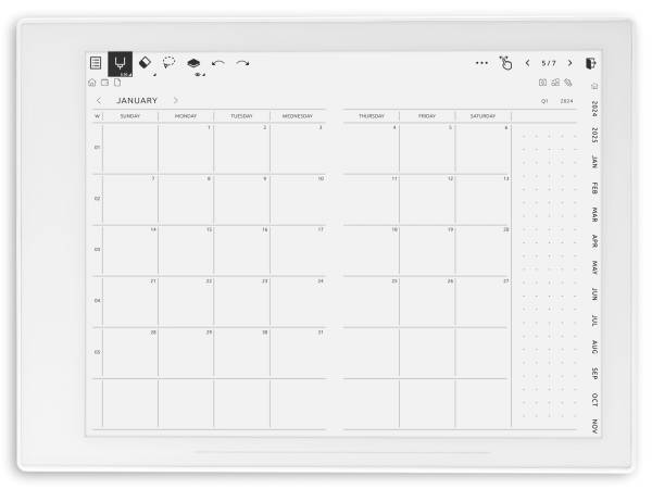 Download Monthly Calendar 2025 - 2030 for Supernote A5 X & A6 X
