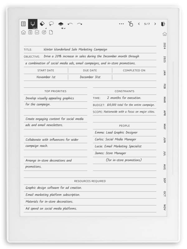 Download Supernote Project Planner Hyperlinked PDF