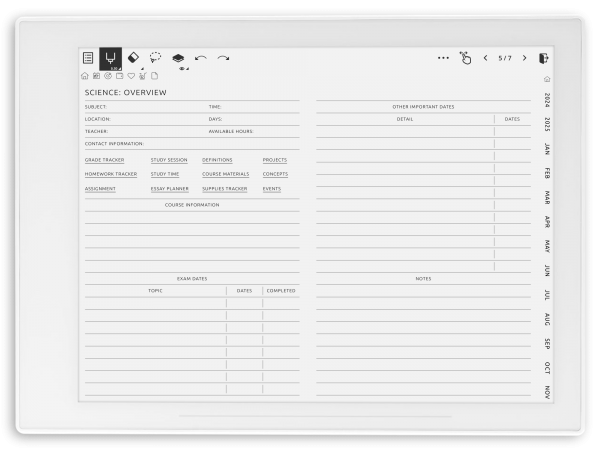 Download Student Planner PDF for Supernote A5 X & A6 X
