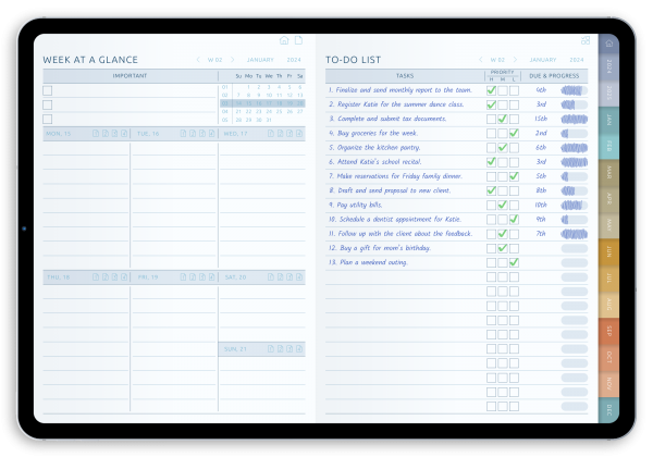 Download Weekly To-Do Digital Planner PDF for GoodNotes, iPad