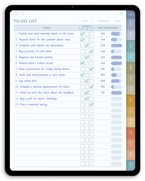 Download Weekly To-Do Digital Planner PDF for GoodNotes, iPad