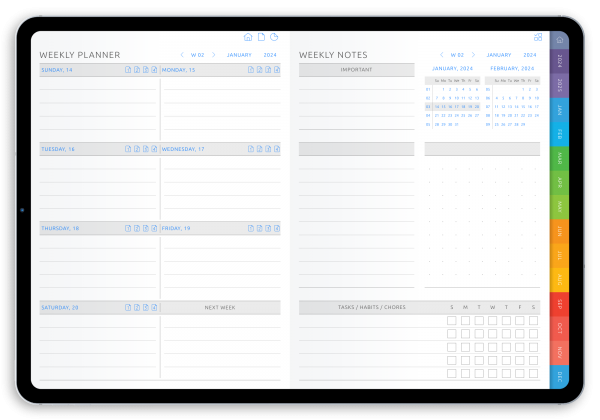 Download Weekly Journal PDF for GoodNotes, iPad, Android