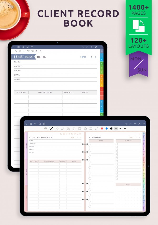 Client Record Book A–Z Template – Organize Contacts Easily