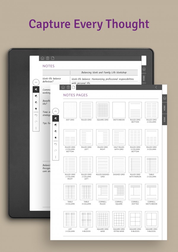 Kindle Scribe Daily Journal – Customizable Planner with Hyperlinked PDF