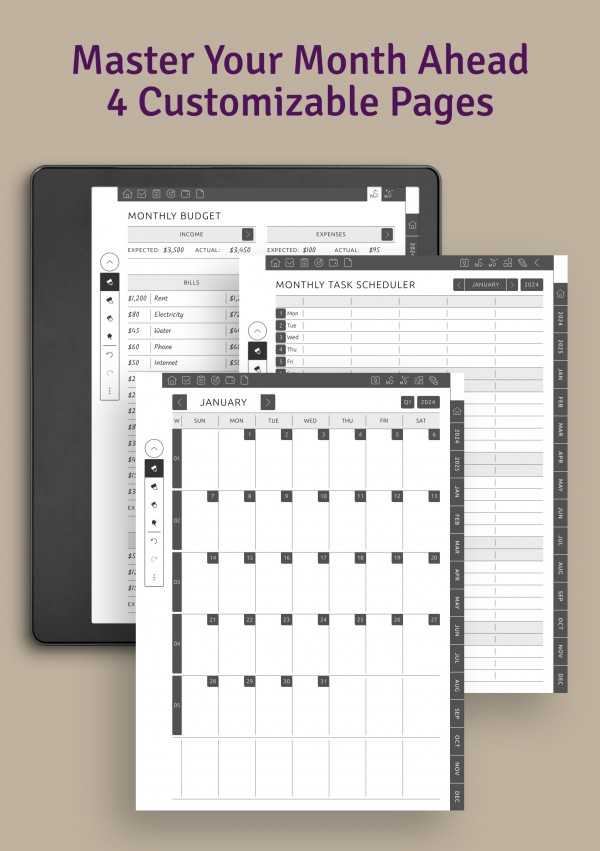 Download Kindle Scribe Daily Planner - Customizable PDF