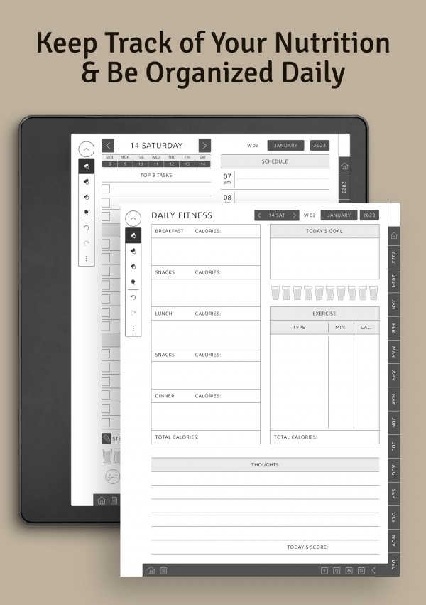 Customizable Kindle Scribe Meal Planner with Hyperlinked PDF