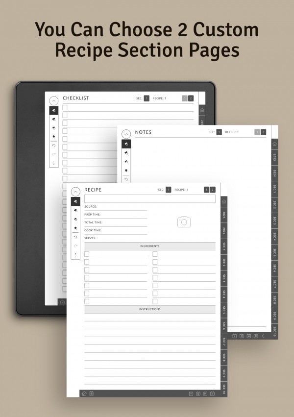Customizable Kindle Scribe Meal Planner with Hyperlinked PDF