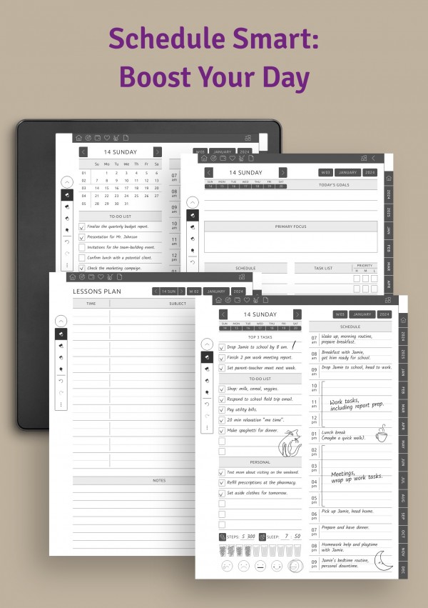 Download Hyperlinked Student Planner PDF for Kindle Scribe