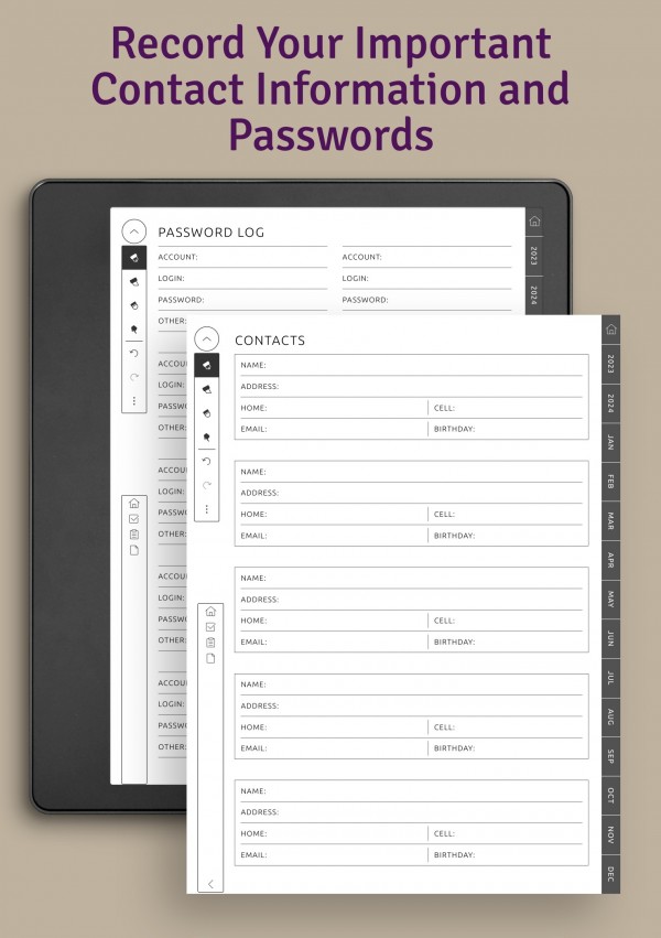 Download Kindle Scribe Ultimate Planner Hyperlinked PDF