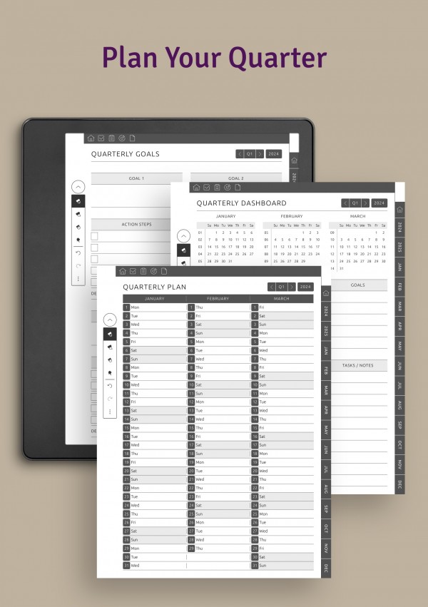 Kindle Scribe Weekly Schedule Planner – Hyperlinked PDF Download