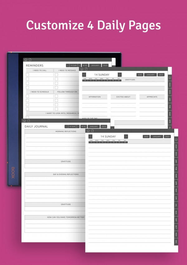 Hyperlinked Diary Planner PDF – Seamless Planning for ONYX BOOX