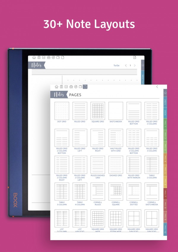 Download Onyx Boox Productivity Planner for Note Air, Tab Ultra, etc.